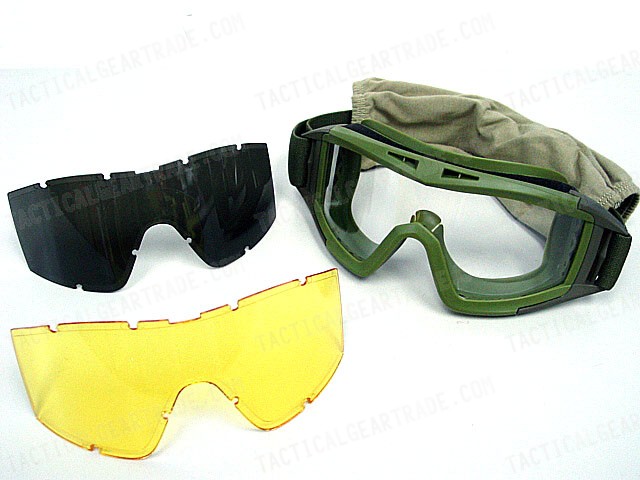 Airsoft Tactical Desert Goggle Glasses with 3 Lens OD for $20.99 ...