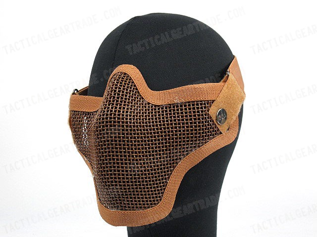 Deluxe Stalker Type Half Face Metal Mesh Protector Mask Brown for $10. ...