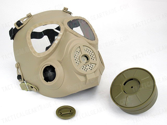 Full Face Dummy Gas Mask with Fan Ventilation Tan for $20.99 ...